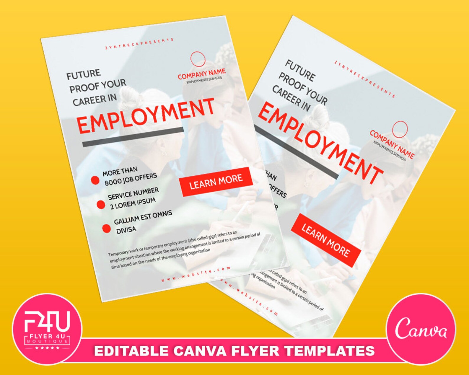 Temporary Employment Agency Flyer, DIY Canva Temporary Employment ...