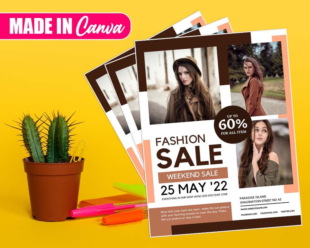 Weekend Sale Flyer, DIY Canva Weekend Sale Flyer, Editable Canva US ...