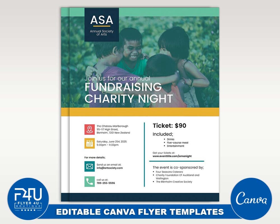 Fundraiser Flyer, DIY Canva Fundraiser Flyer Template 2022, Editable ...