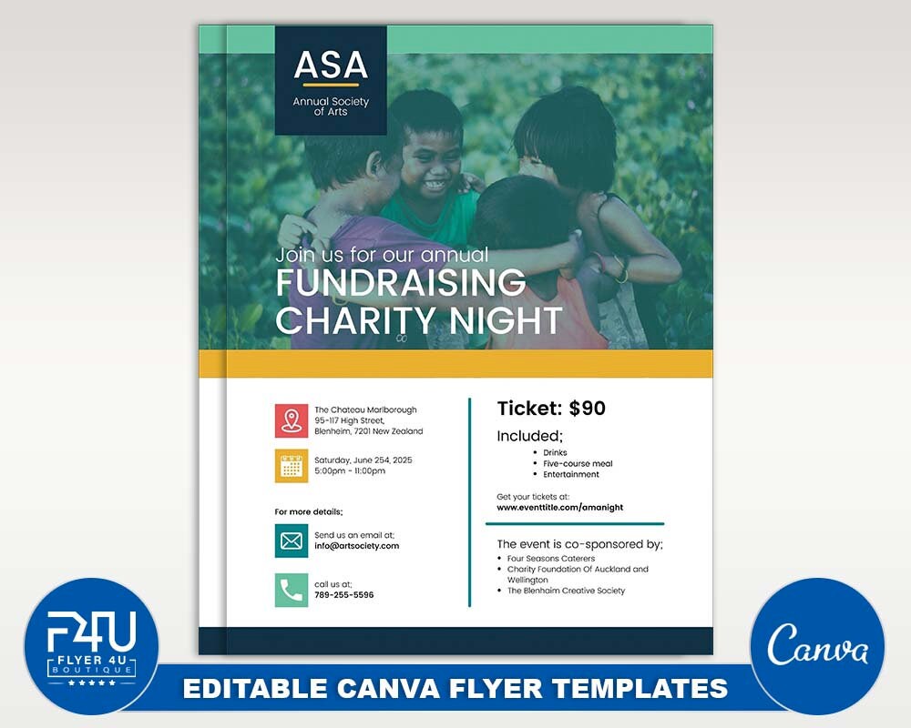 Fundraiser Flyer, DIY Canva Fundraiser Flyer Template 2022, Editable ...