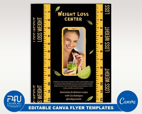 Weight Loss Center Flyer DIY Canva Weight Loss Center Flyer | Etsy