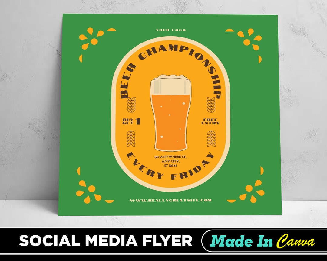 Beer Championship Flyer, DIY Canva Beer Championship Template 2022 ...