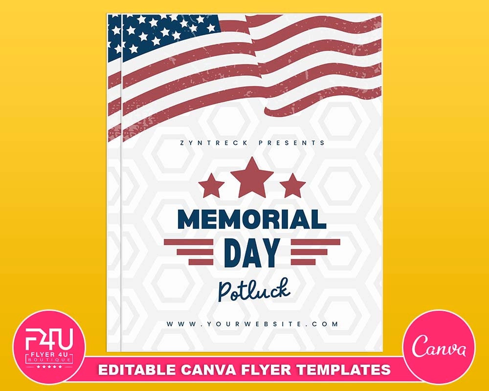 Memorial Day Potluck Flyer Diy Canva Memorial Day Potluck Flyer