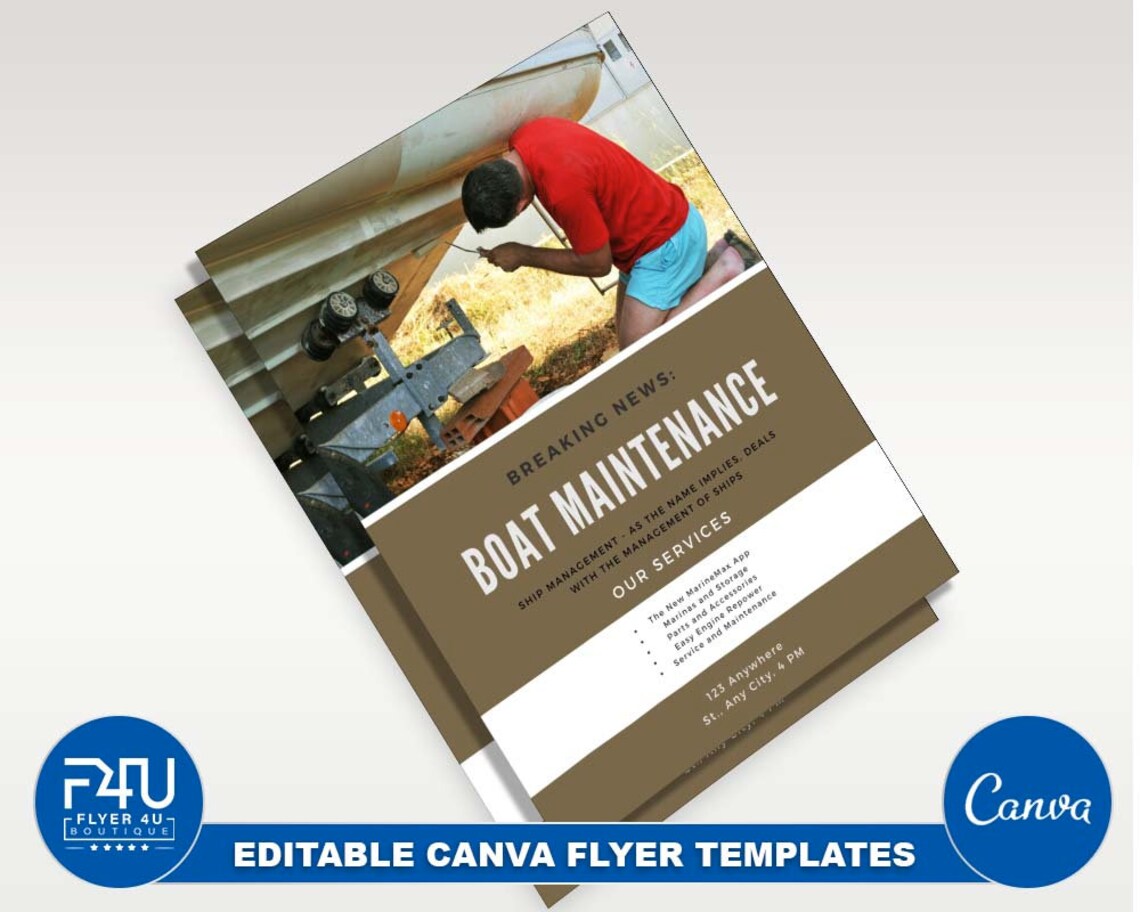Boat Maintenance Flyer DIY Canva Boat Maintenance Flyer - Etsy