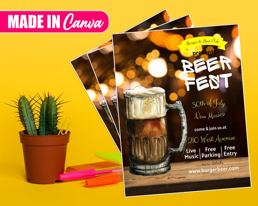 Brew Pub Flyer DIY Canva Brew Pub Flyer Template 2022 - Etsy