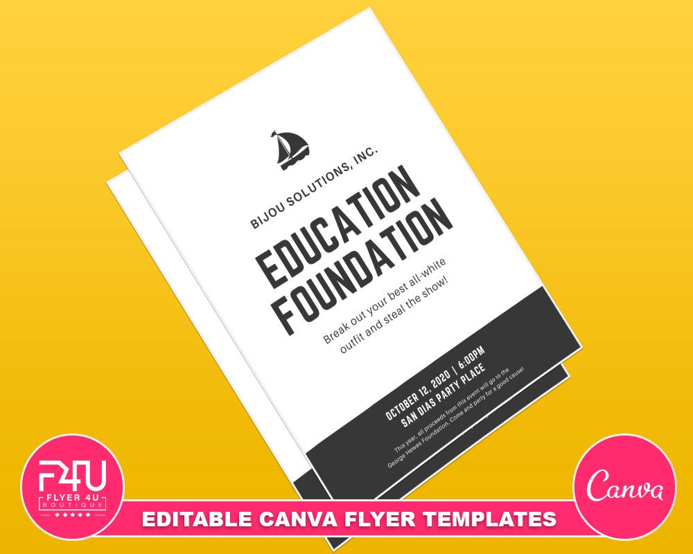 Education Foundation Flyer DIY Canva Education Foundation - Etsy