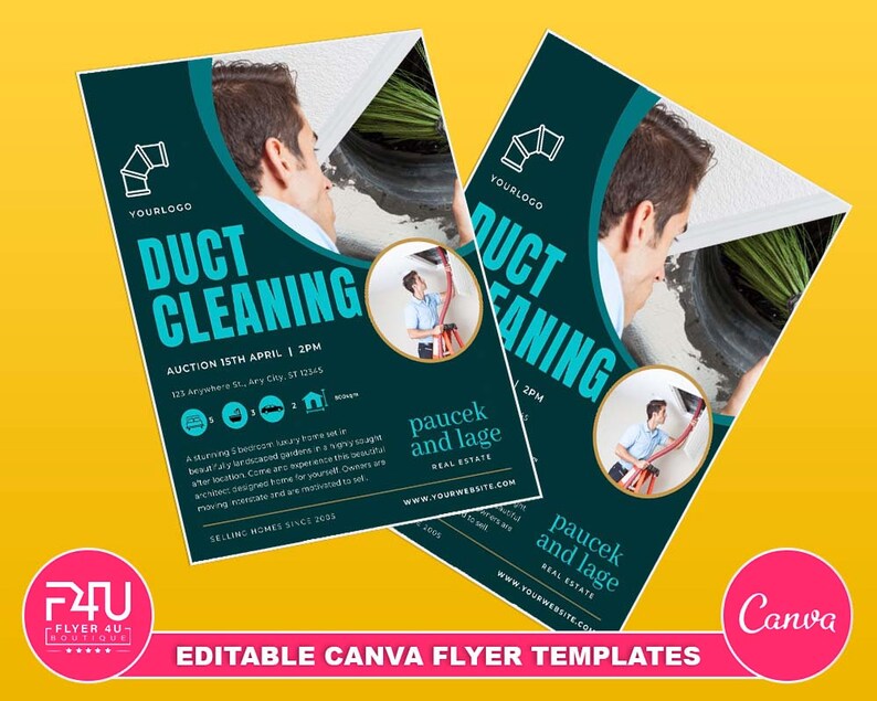 Duct Cleaning Flyer, DIY Canva Duct Cleaning Flyer, Editable Canva US ...