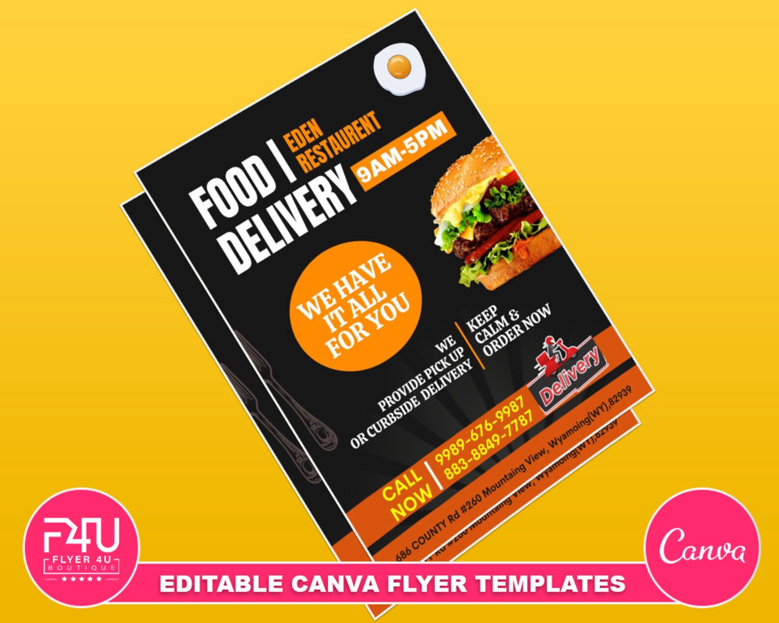 Delivery Service Flyer, DIY Canva Delivery Business Flyer Template 2022 ...