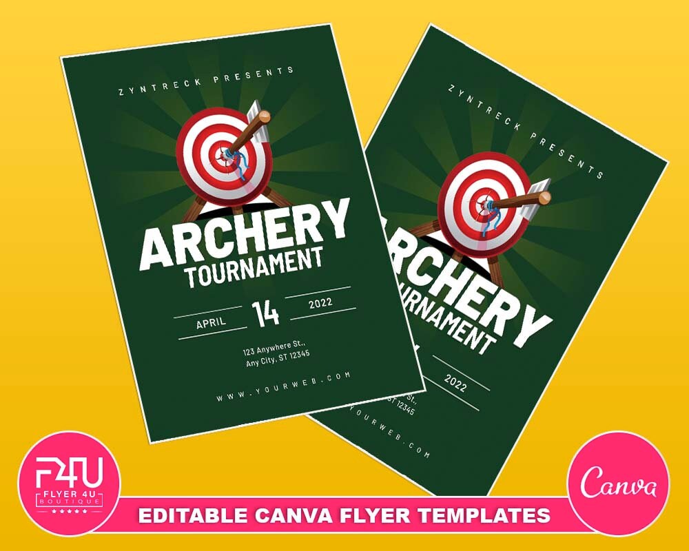 Archery Tournament Flyer, DIY Canva Archery Tournament Flyer Template ...