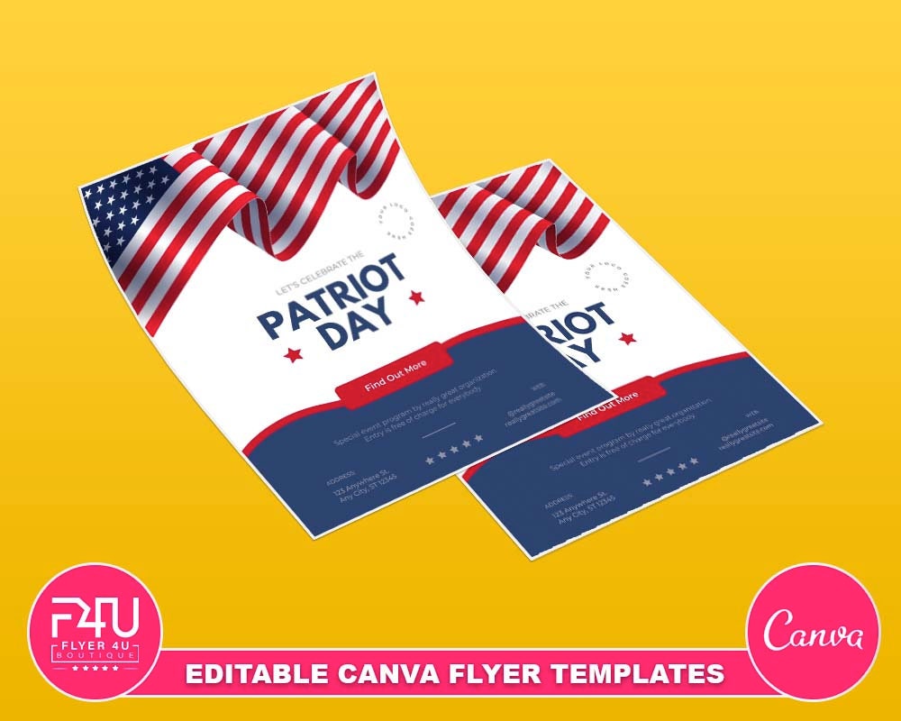 Patriot Day Flyer DIY Canva Patriot Day Flyer Editable Canva - Etsy
