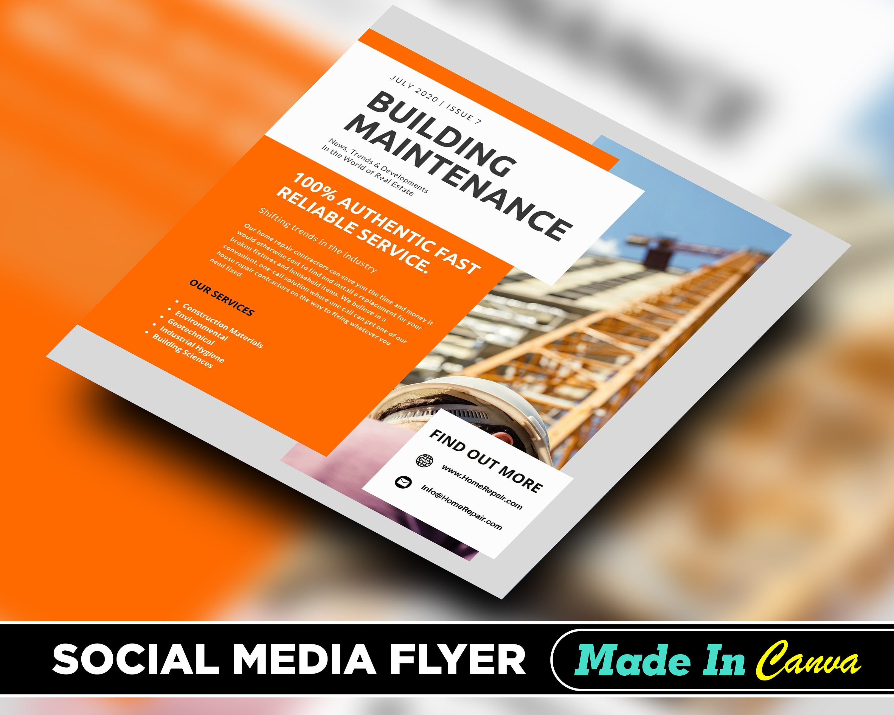 Building Maintenance Service Flyer, DIY Canva Building Maintenance ...