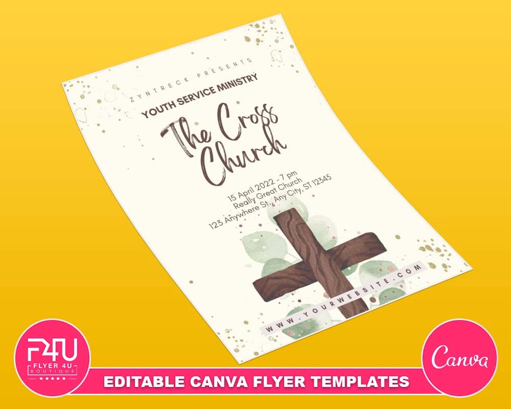 The Cross Church Flyer, DIY Canva the Cross Church Flyer Template ...