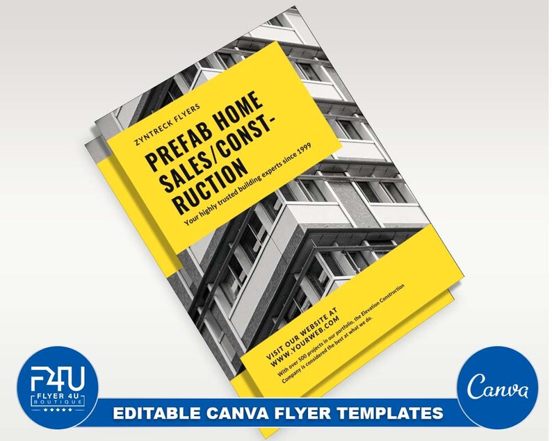Prefab Home Sales Construction Flyer DIY Canva Prefab Home - Etsy