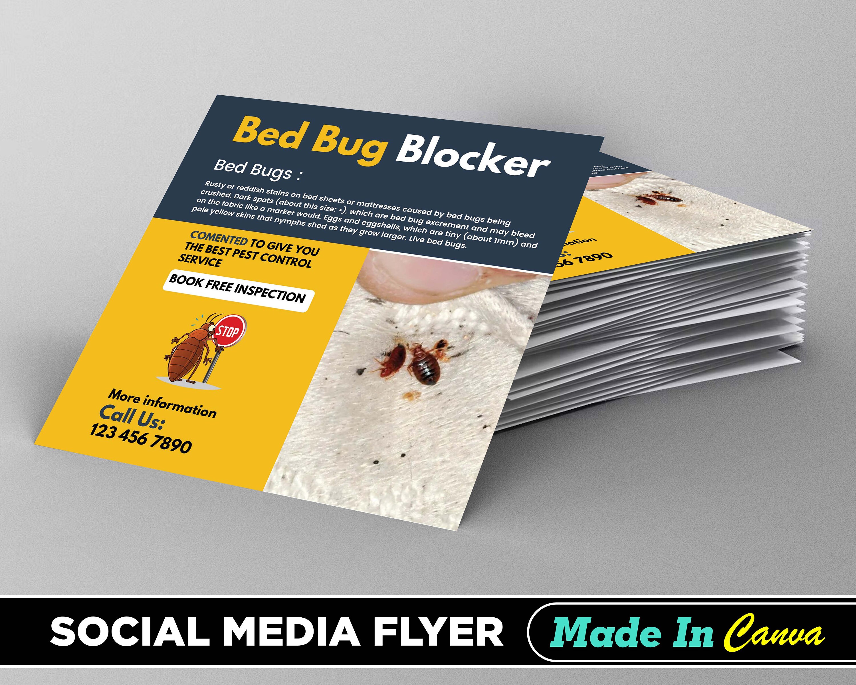 Bed Bug Flyer, DIY Canva Bed Bug Flyer Template 2022, Editable Social ...