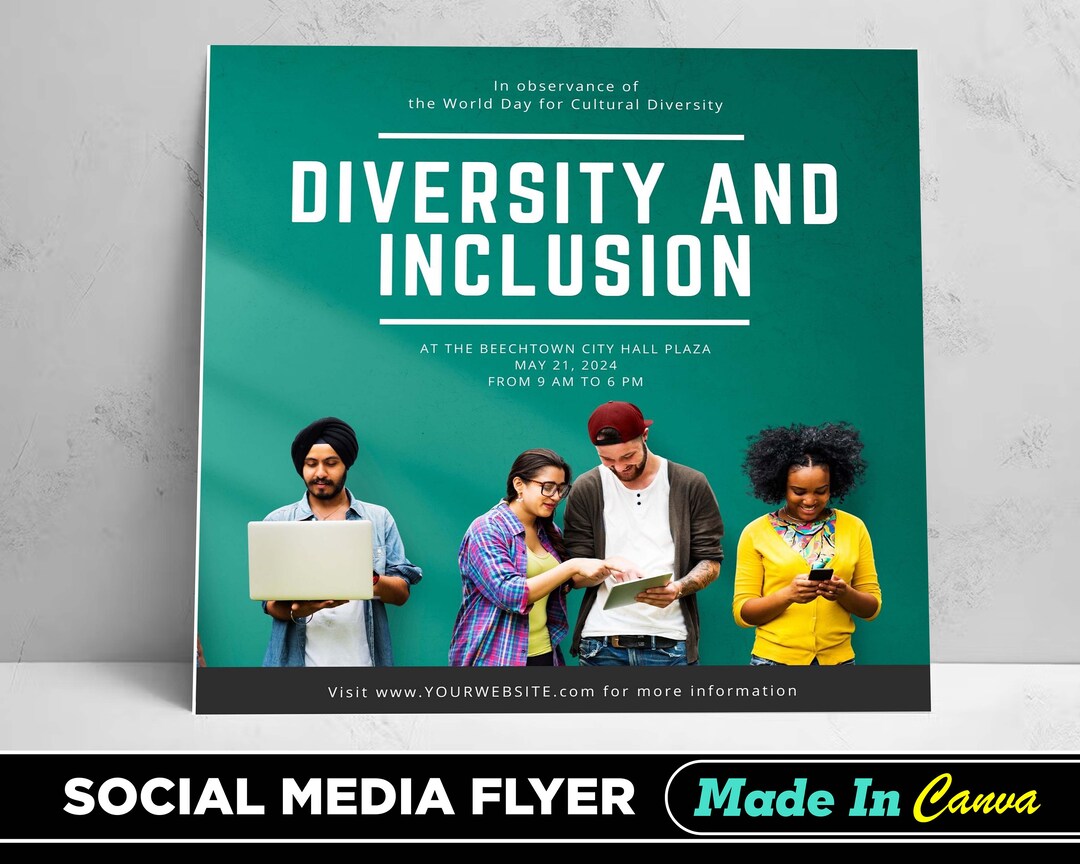 Diversity and Inclusion Flyer DIY Canva Diversity and - Etsy