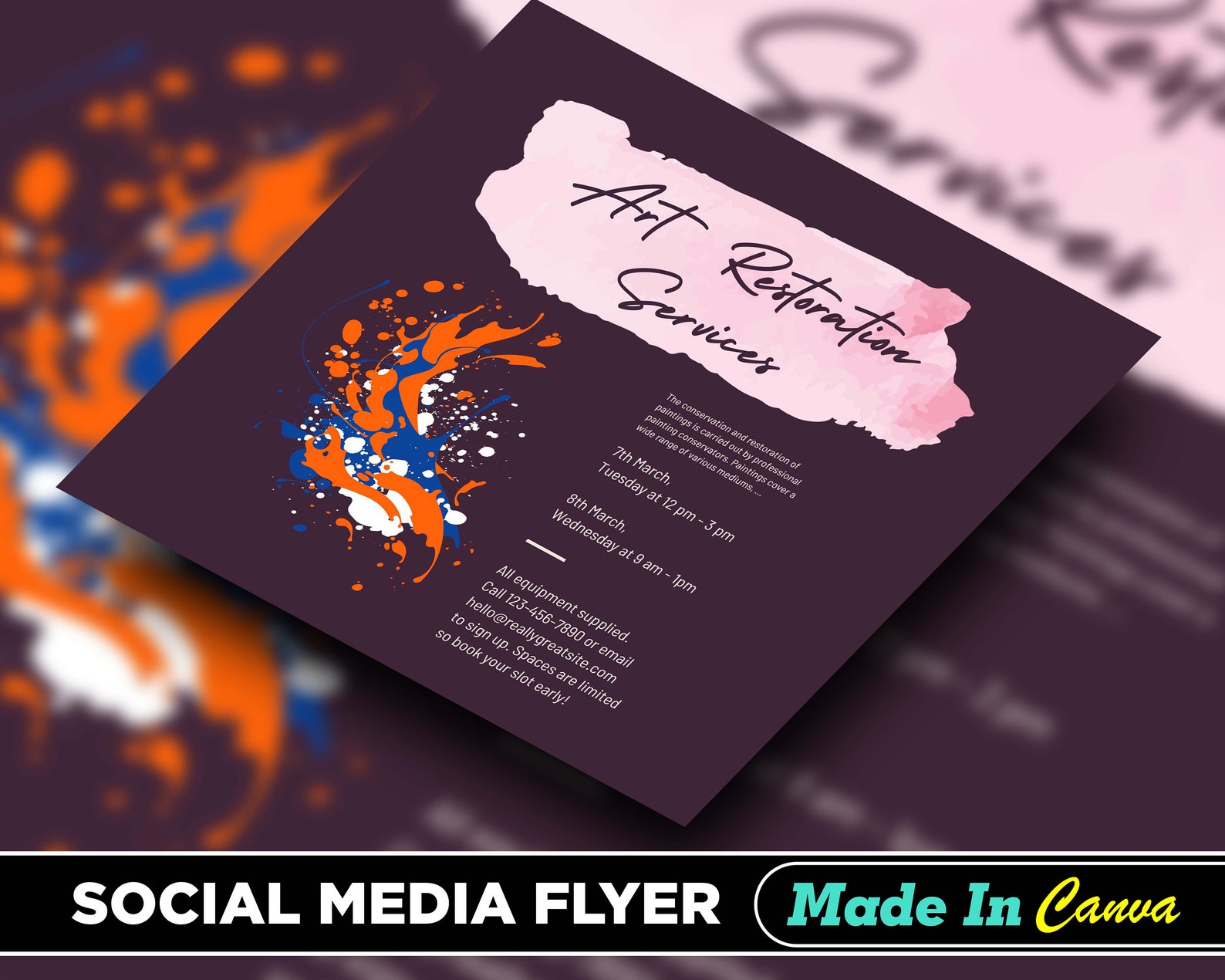 Art Restoration Flyer, DIY Canva Art Restoration Flyer Template 2022 ...
