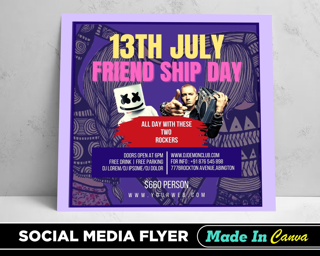 Friendship Day Flyer, DIY Canva Friendship Day Flyer Template 2022 ...
