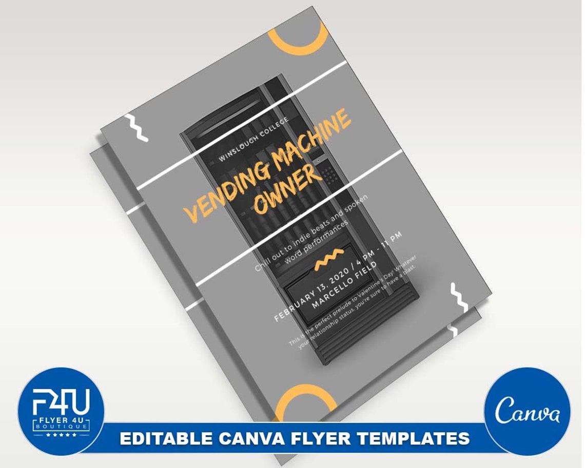 Vending Machine Flyer DIY Canva Vending Machine Template - Etsy