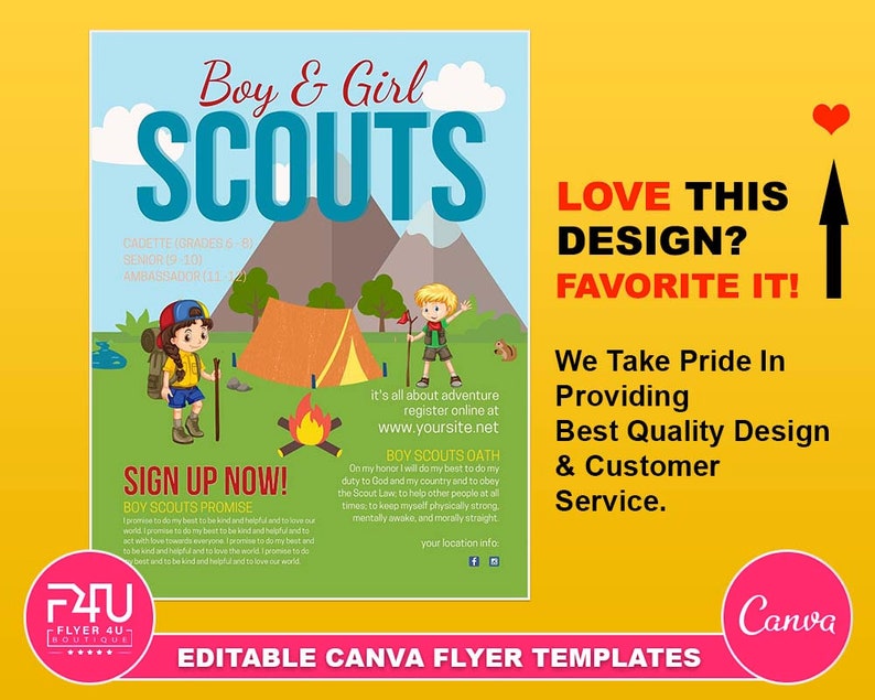 Scouts Flyer DIY Canva Scouts Flyer Template 2022 Editable - Etsy