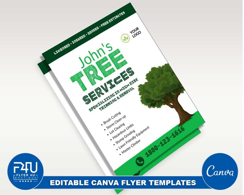 Tree Service Flyer DIY Canva Tree Service Flyer Template | Etsy