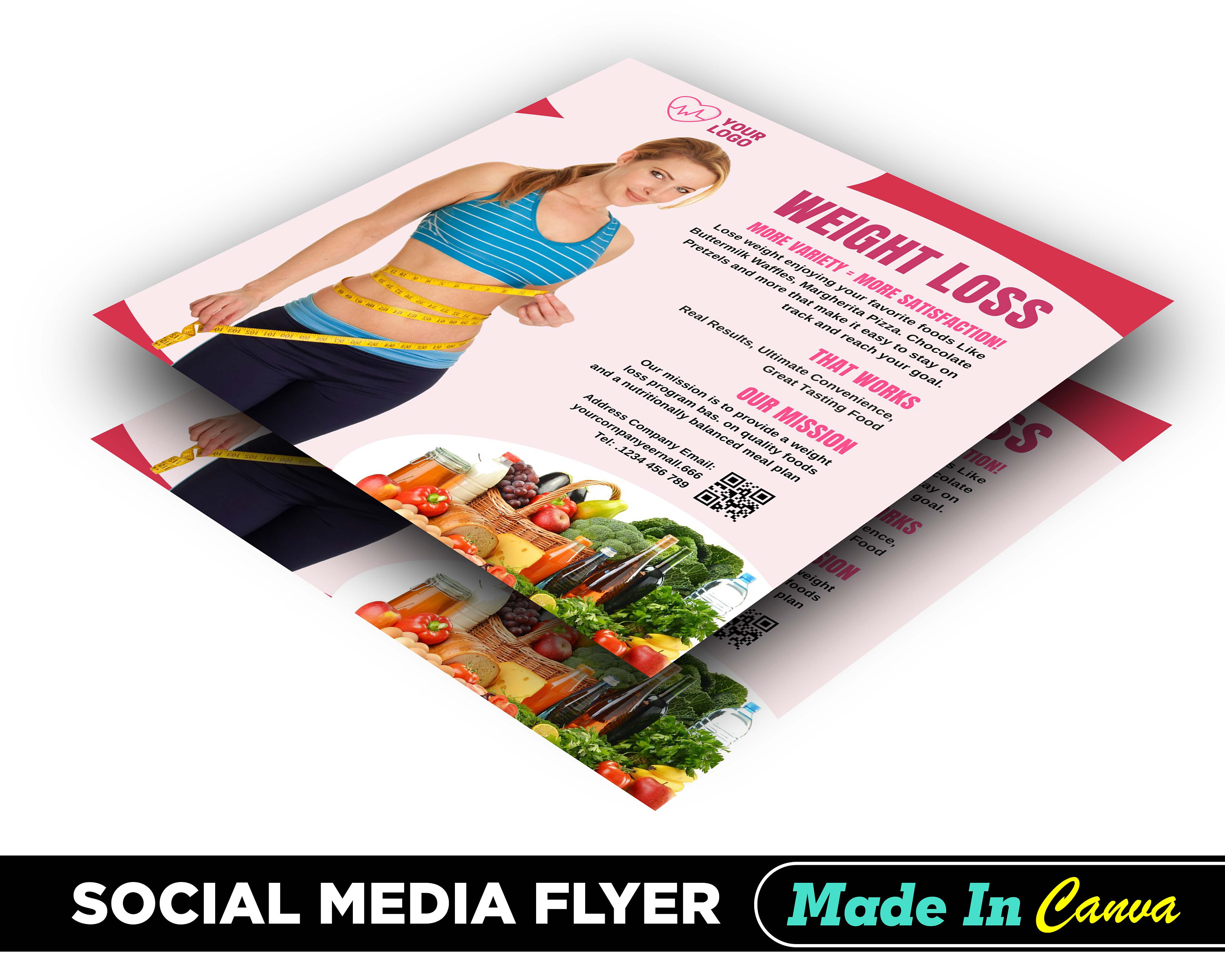 Nutrition Weight Loss Flyer, DIY Canva Nutrition Weight Loss Flyer ...