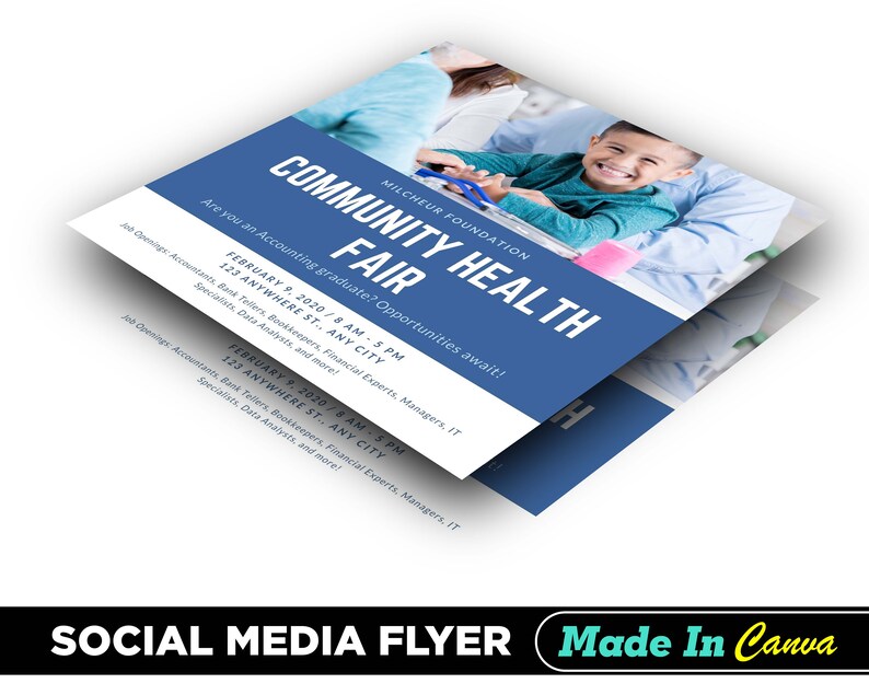 Community Health Fair Flyer, DIY Canva Community Health Fair Flyer ...