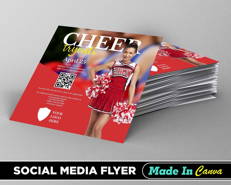Cheerleading Flyer, DIY Canva Cheerleading Flyer Template 2022 ...