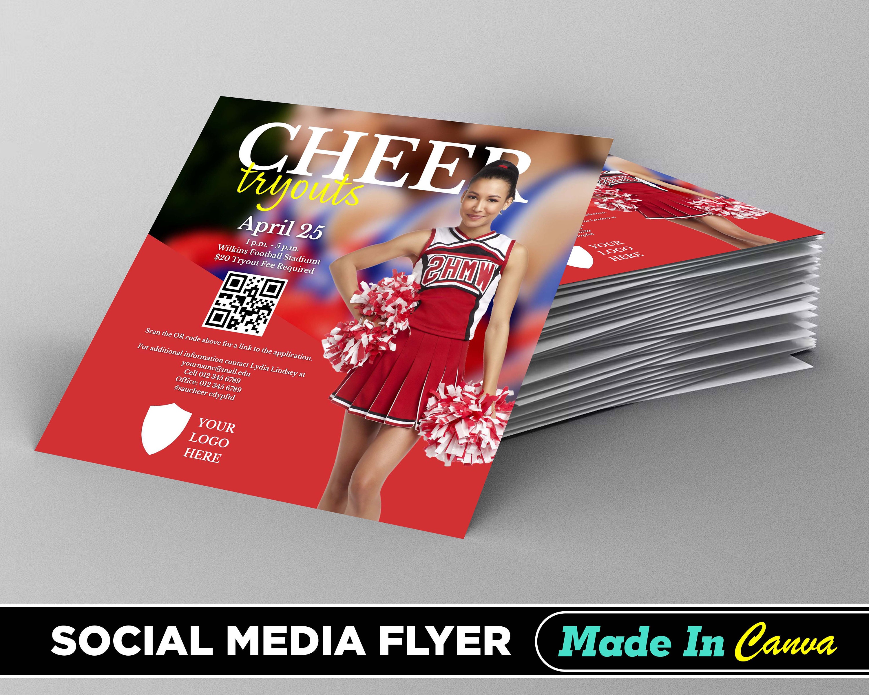 Cheerleading Flyer, DIY Canva Cheerleading Flyer Template 2022 ...