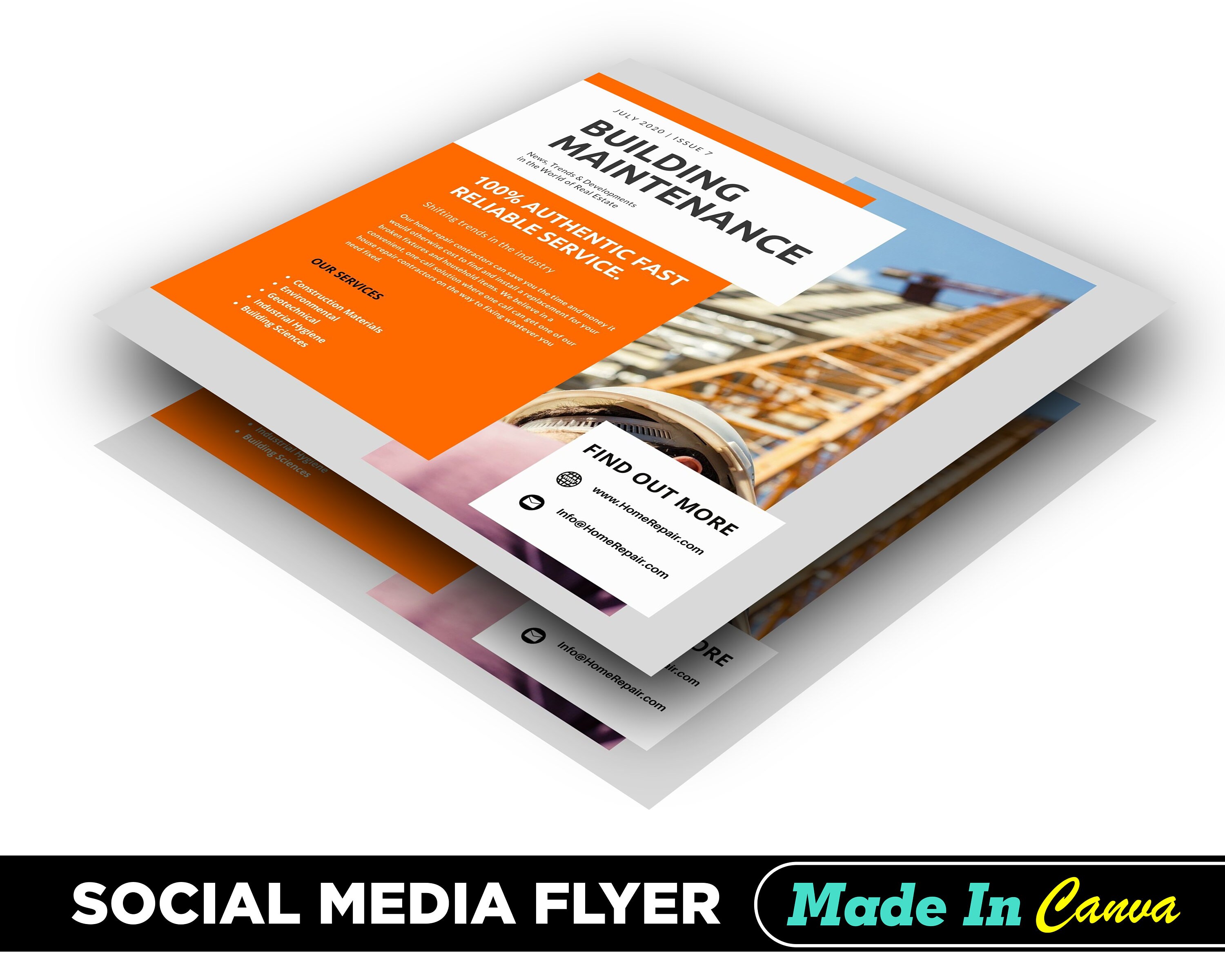 Building Maintenance Service Flyer, DIY Canva Building Maintenance ...