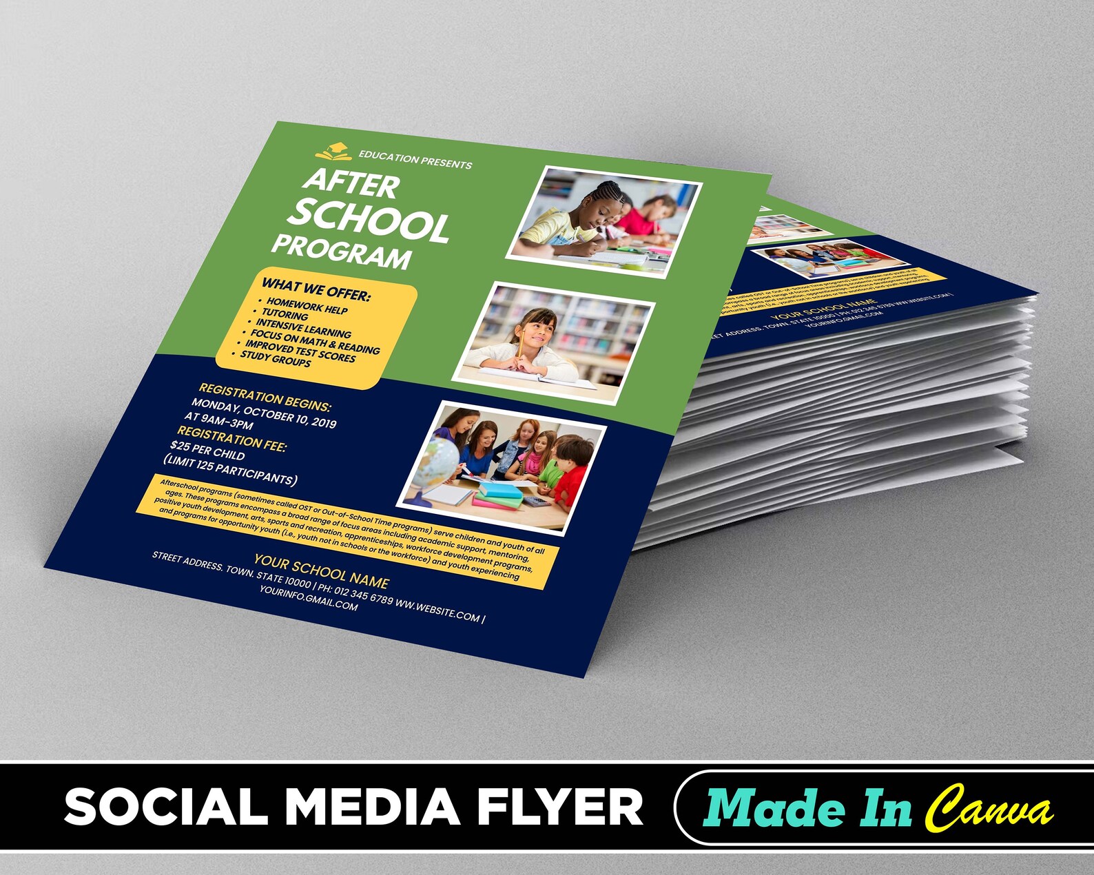 After School Program Flyer, DIY Canva After School Program Flyer ...