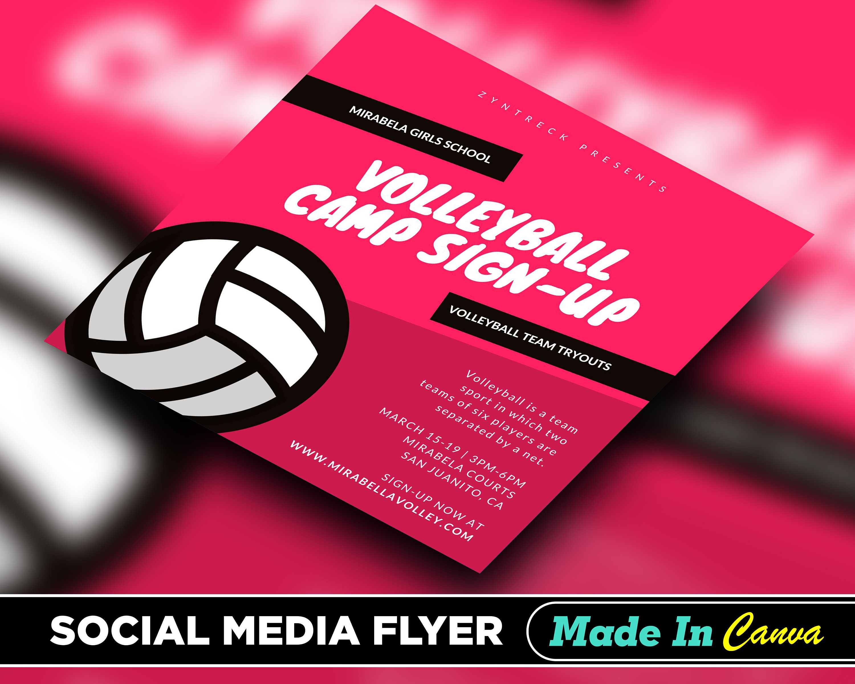 Volleyball Camp Signup Flyer, DIY Canva Volleyball Camp Signup Flyer ...