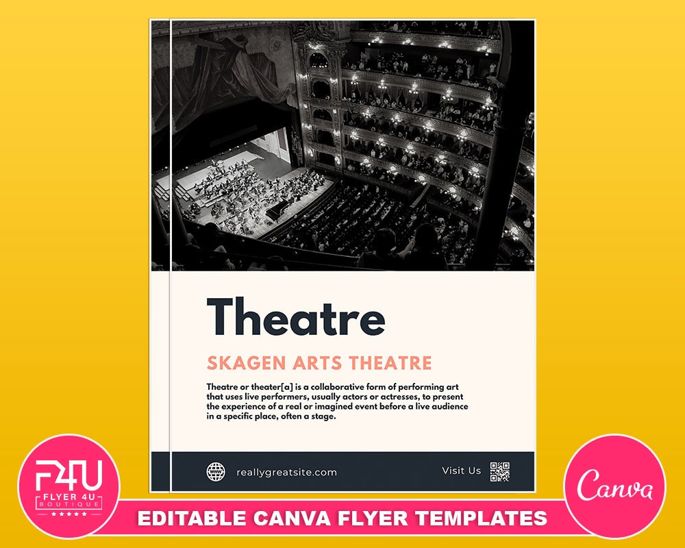 Theatre Flyer DIY Canva Theatre Flyer Editable Canva US - Etsy