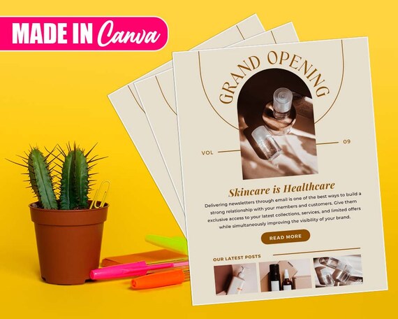 Spa Grand Opening Flyer DIY Canva Spa Grand Opening | Etsy