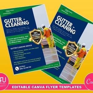 Gutter Cleaning Flyer, DIY Canva Gutter Cleaning Flyer Template 2022 ...
