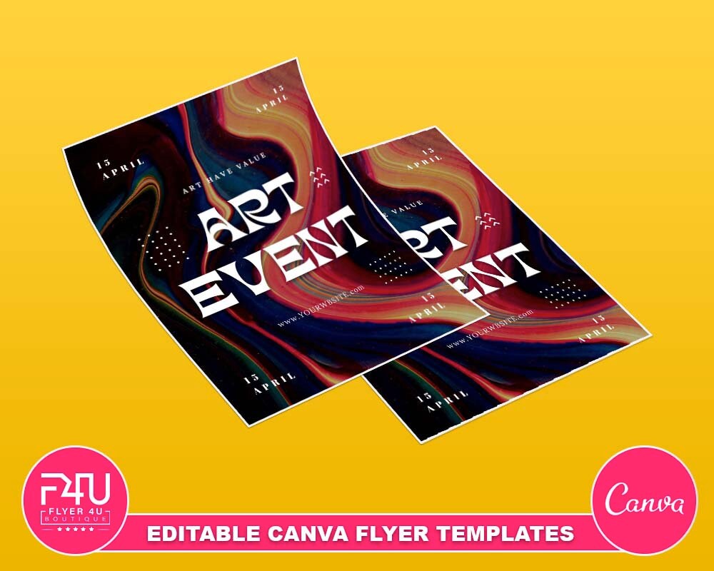 Art Event Flyer, DIY Canva Art Event Template, Editable US Letter Size ...