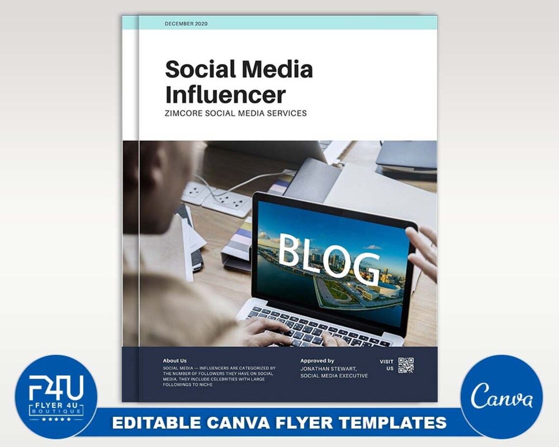 Social Media Influencer Flyer DIY Canva Social Media | Etsy