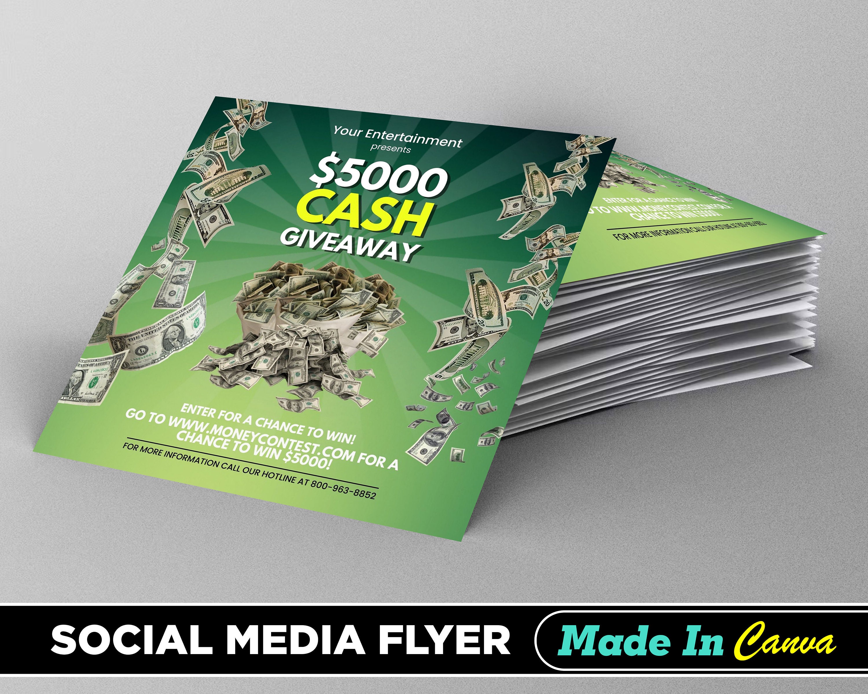 Giveaway Flyer, DIY Canva Giveaway Flyer Template, Editable Canva ...