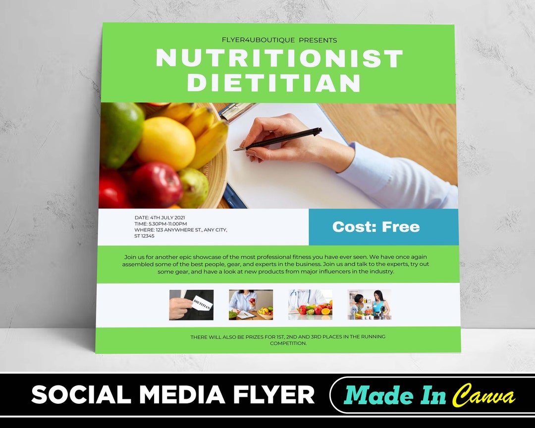 Nutritionist Dietitian Ad Flyer, DIY Canva Nutritionist Dietitian Ad ...