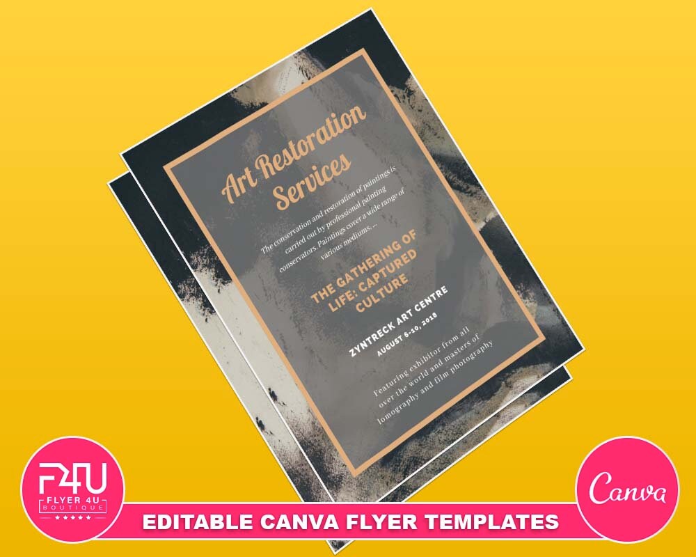 Art Restoration Flyer, DIY Canva Art Restoration Flyer Template 2022 ...