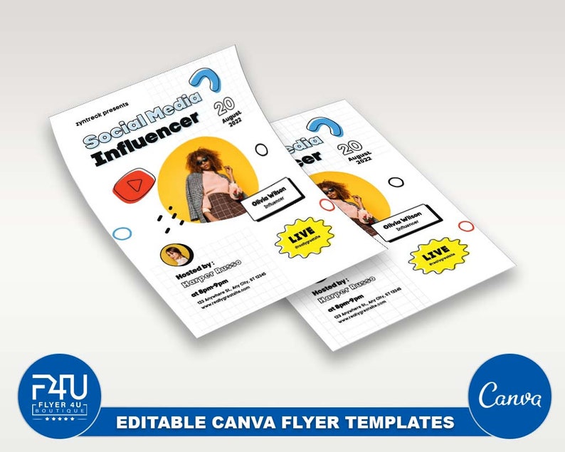 Social Media Influencer Flyer, DIY Canva Social Media Influencer ...
