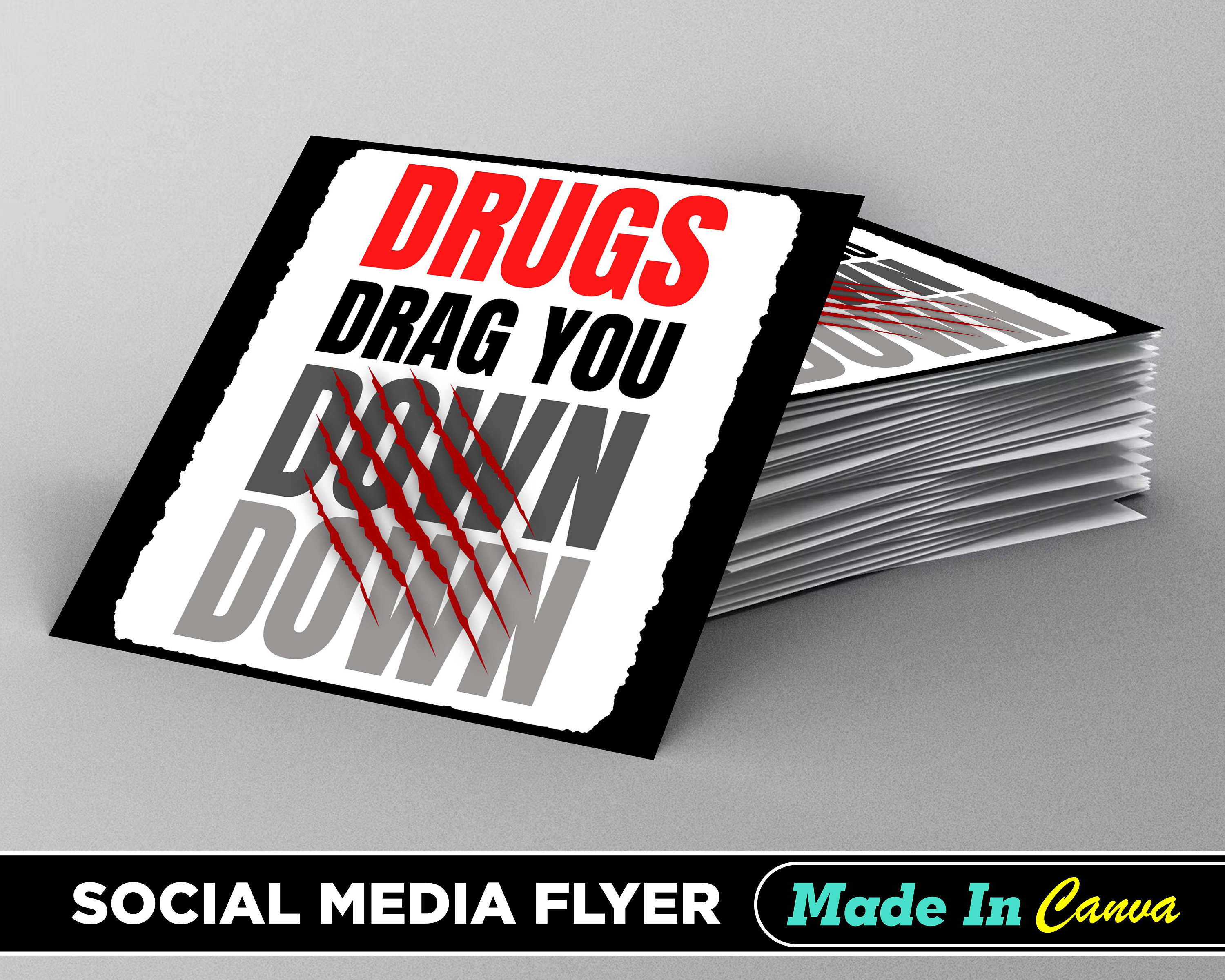 Anti Drug Flyer, DIY Canva Anti Drug Flyer Template 2022, Editable ...