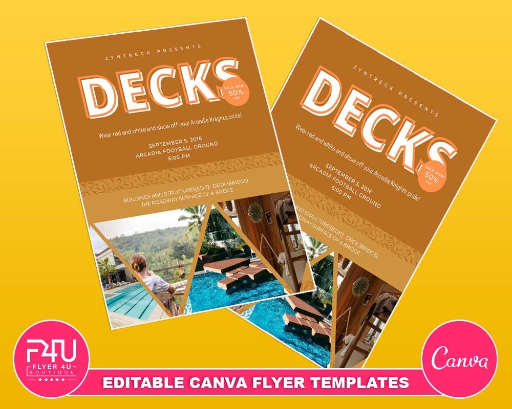 Decks Flyer DIY Canva Decks Flyer Template 2022 Editable - Etsy