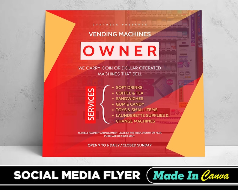 Vending Machine Flyer, DIY Canva Vending Machine Flyer Template ...
