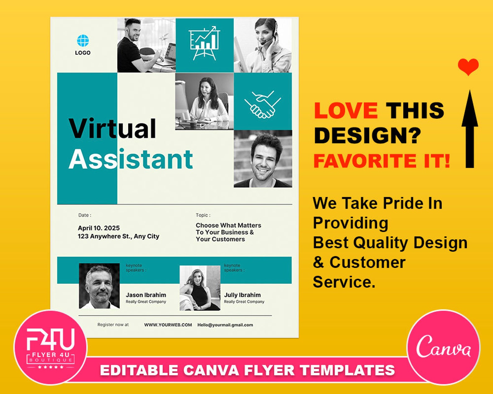Virtual Assistant Flyer DIY Canva Virtual Assistant Flyer - Etsy
