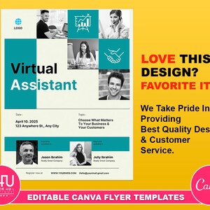 Virtual Assistant Flyer DIY Canva Virtual Assistant Flyer - Etsy