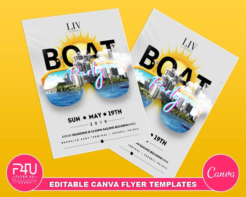 Boat Tour Flyer, DIY Canva Boat Tour Flyer Template 2022, Editable ...