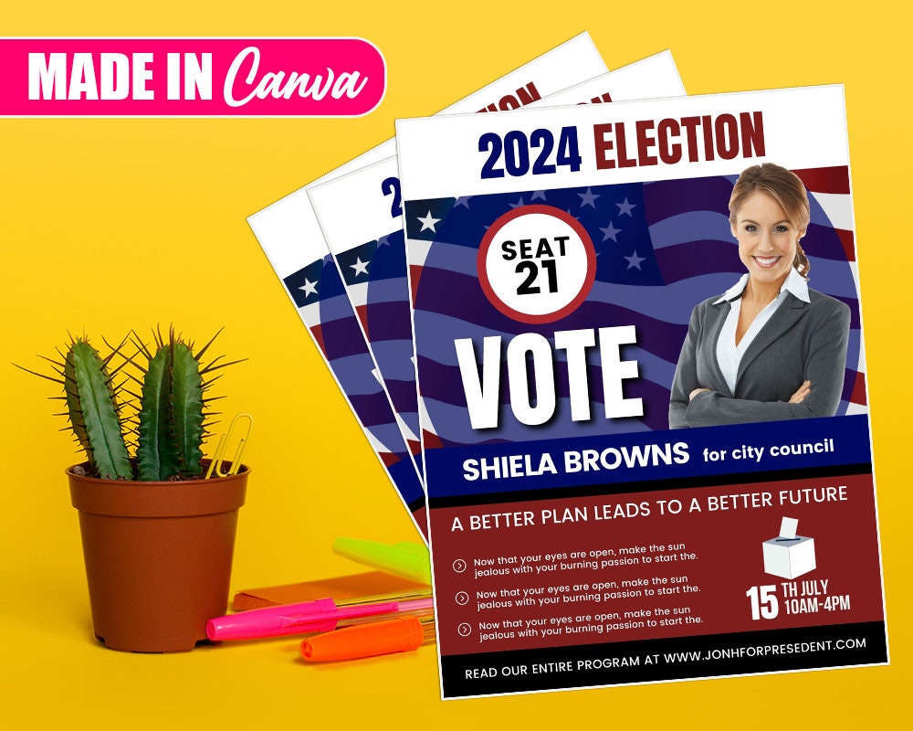 Election Campaing Flyer, DIY Canva Election Campaing Flyer Template ...