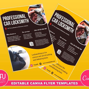 Locksmith Service Flyer, DIY Canva Locksmith Service Flyer Template ...