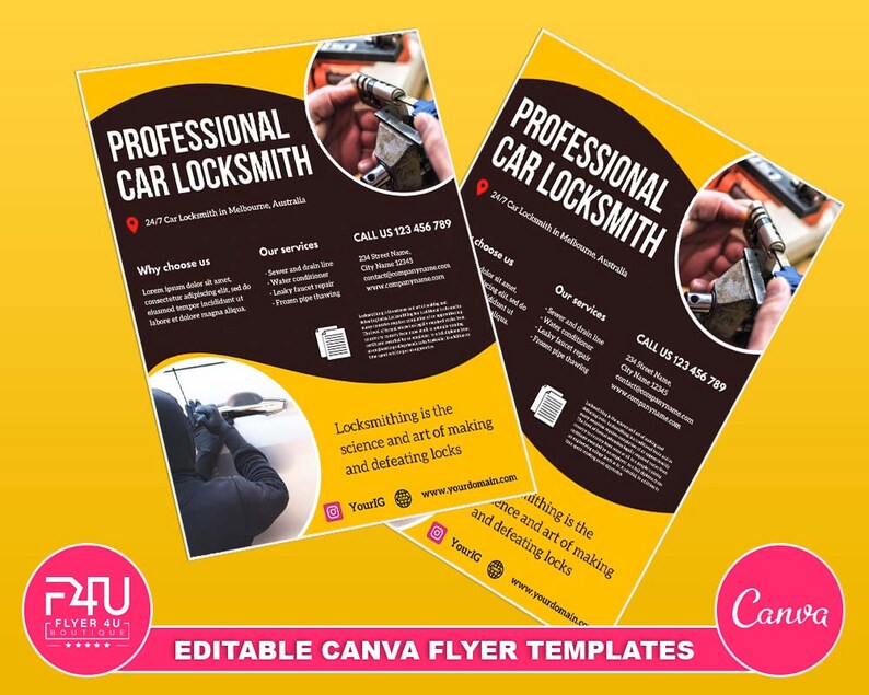 Locksmith Service Flyer, DIY Canva Locksmith Service Flyer Template ...