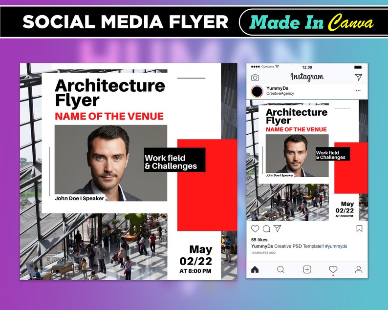 Architecture Flyer, DIY Canva Architecture Flyer Template 2022 ...